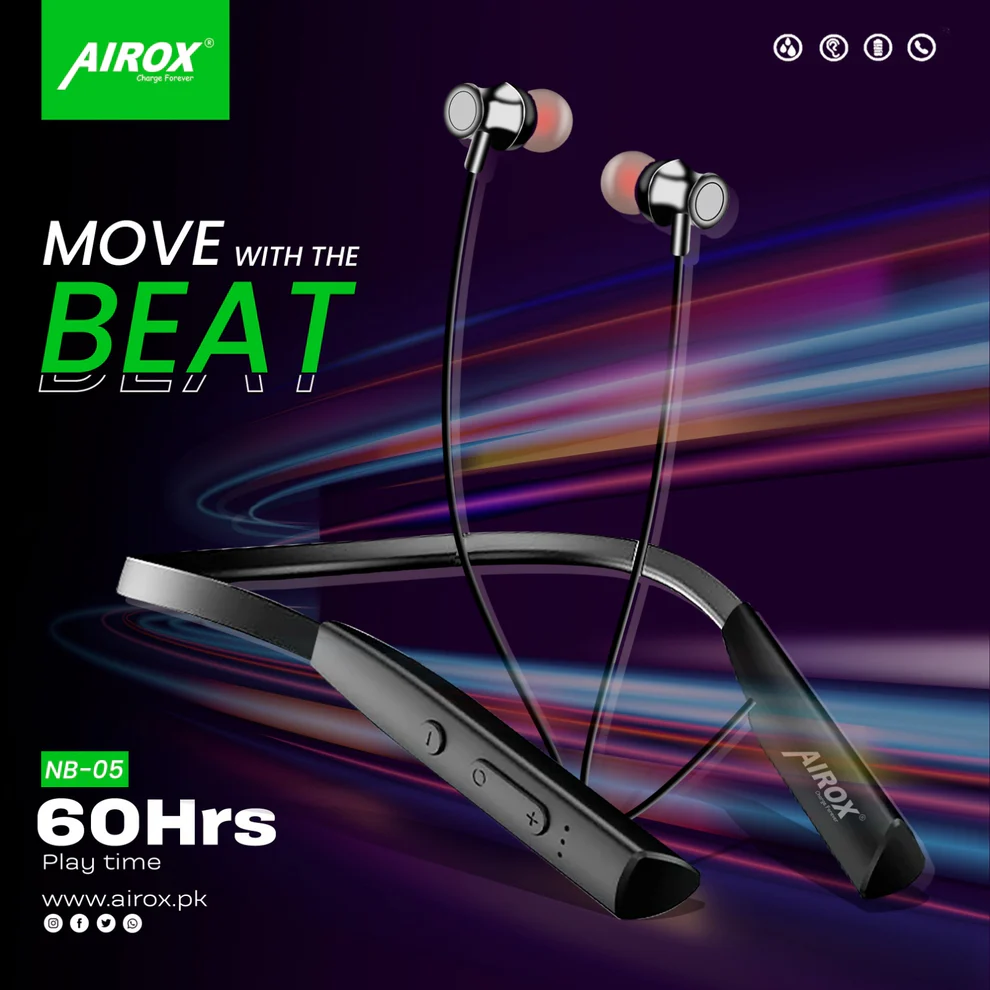 Airox Energy Booster Wireless Neck Band NB05 Price in Pakistan 2025 ...
