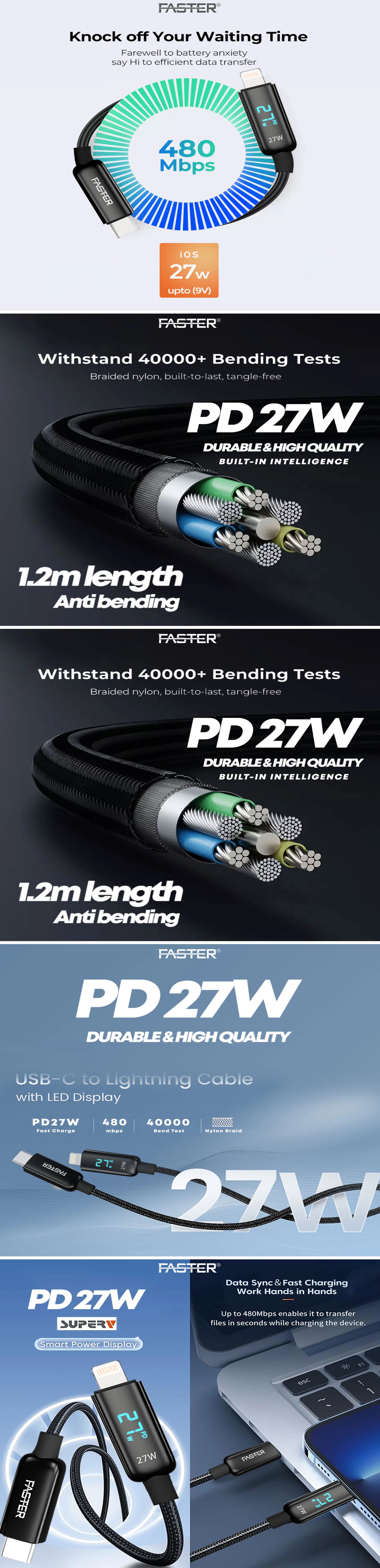 FASTER Vi-27W Charging Cable Price in Pakistan 2025 | Priceoye