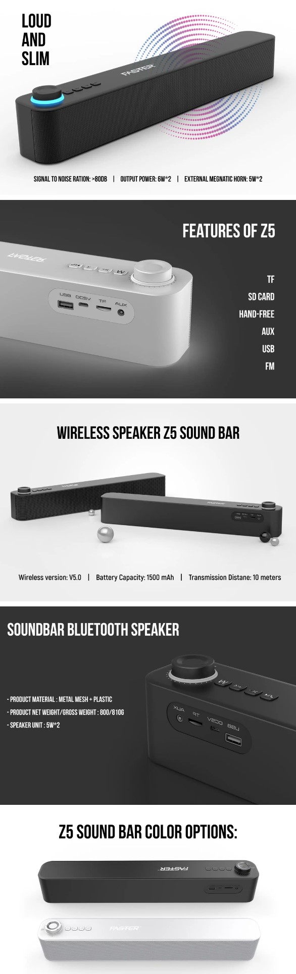 FASTER Z5 12W SOUNDBAR Price in Pakistan 2026 | Priceoye