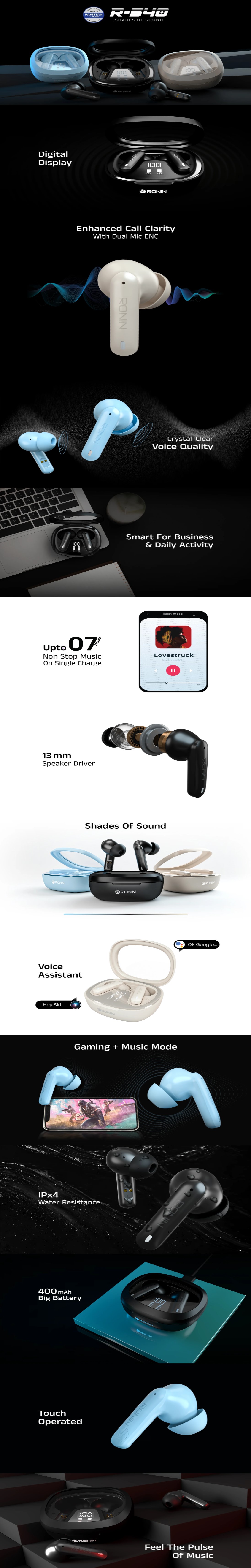 Ronin R-540 EarBuds Price in Pakistan 2024 | PriceOye