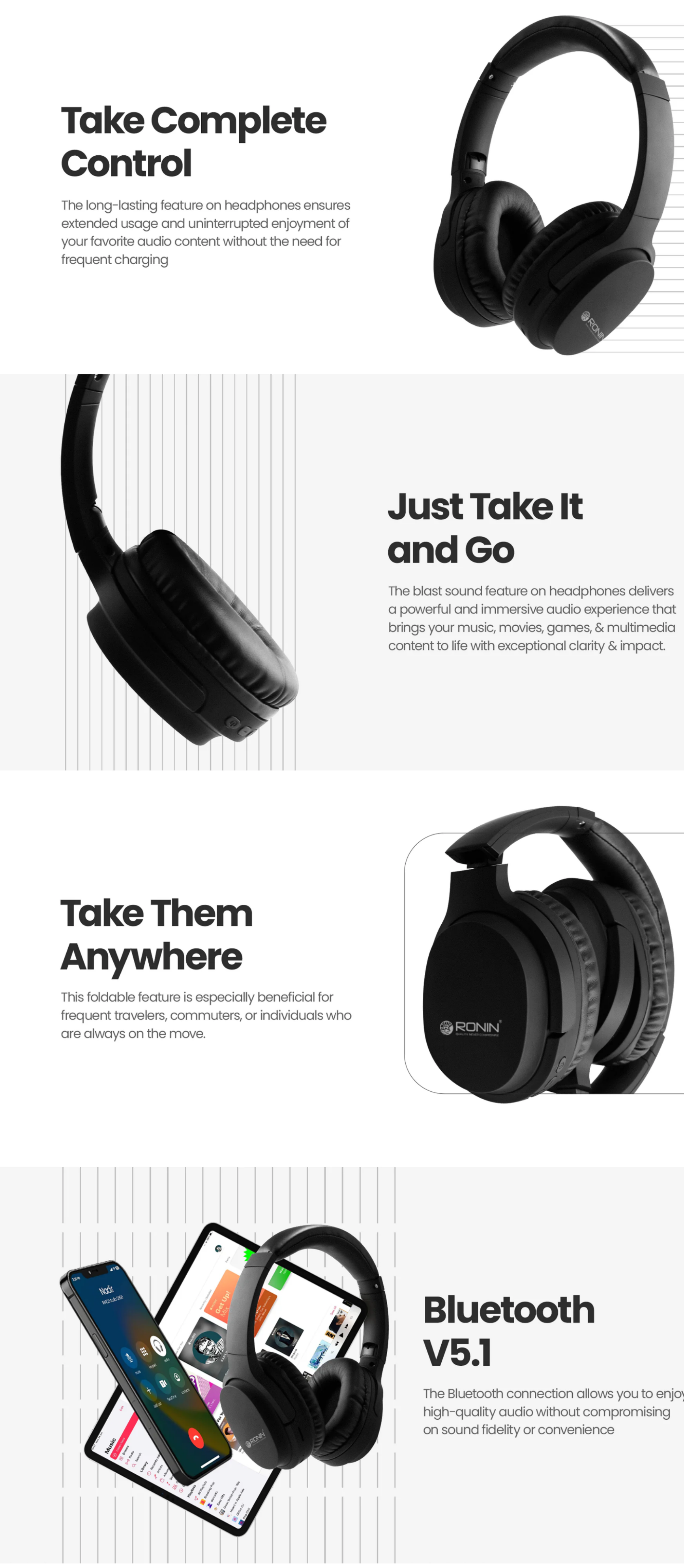 Ronin R-4400 Black Wolve Wireless Headsets Price in Pakistan 2024 ...