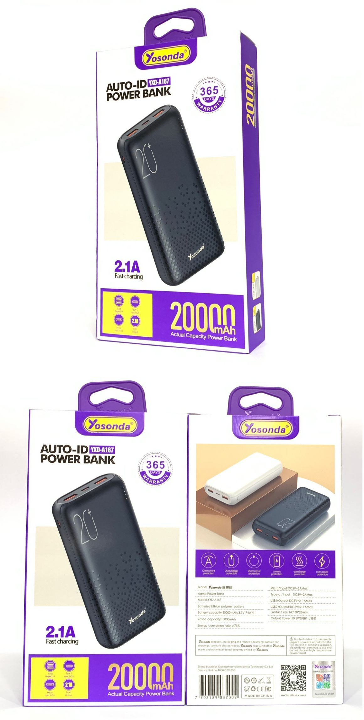 Yosonda 20000mAh YXD-A167 Powerbank Price in Pakistan 2025 | Priceoye